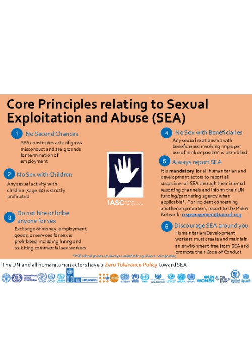 IASC PSEA and SH Core Principles and Key Messages for UN in Yemen ... IASC PSEA and SH Core Principles and Key Messages for UN in Yemen ...